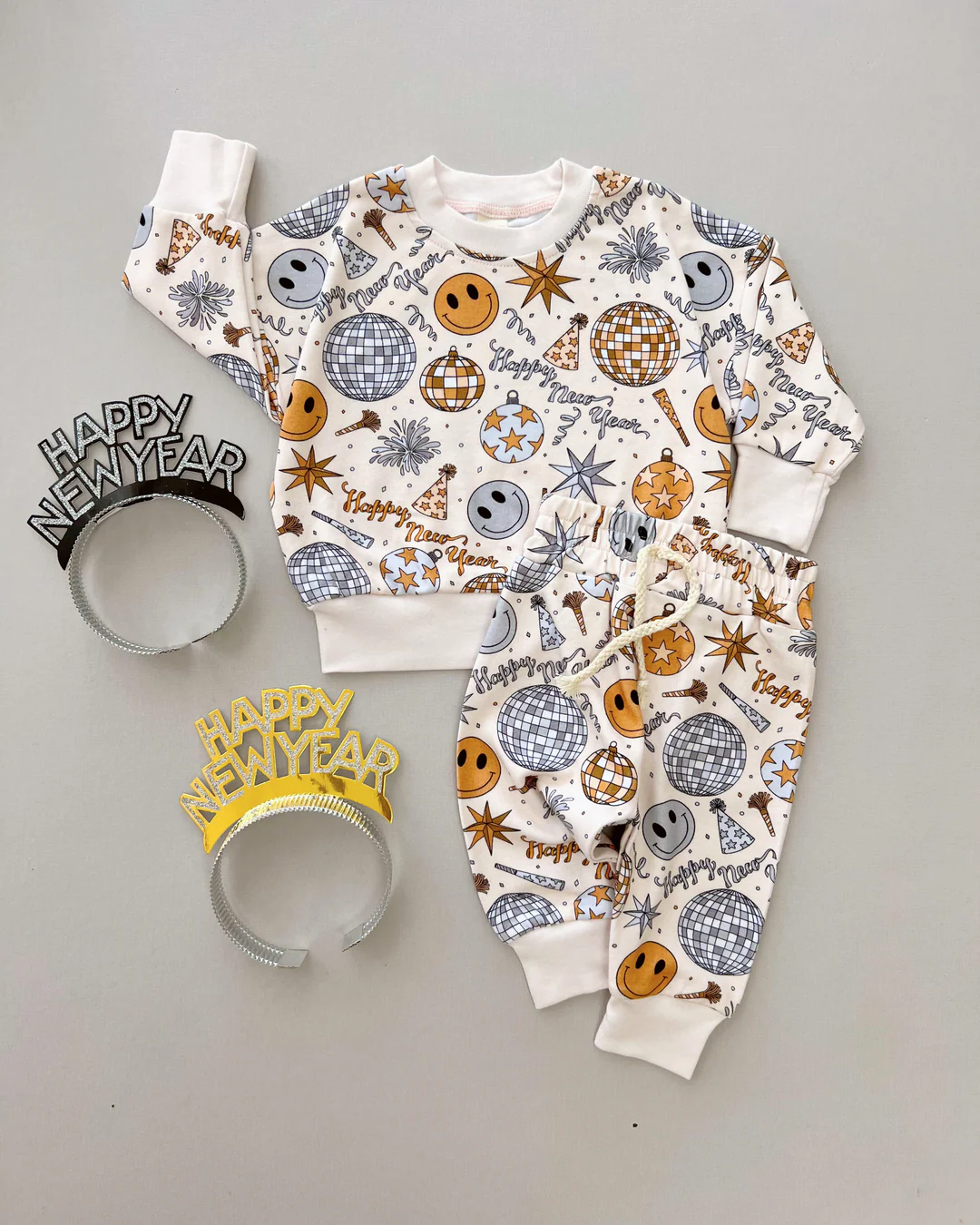 (Pre-order)BLP1300 Smiling Face Stars Print Pants Boys Happy New Year ...